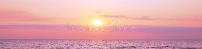 Beautiful Panorama of Sky Over Sea at Sunset. Banner Design Stock Image ...