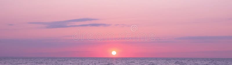 Beautiful Panorama of Sky Over Sea at Sunset. Banner Design Stock Photo ...