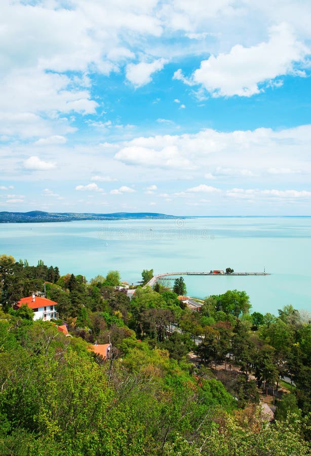 View of Balaton Lake from Tihany Abbey Stock Image - Image of nature ...