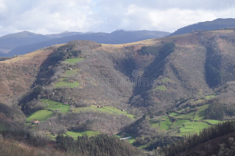 Beautiful Panoramic Green Mountains Navarra Spain Europe Stock Image ...