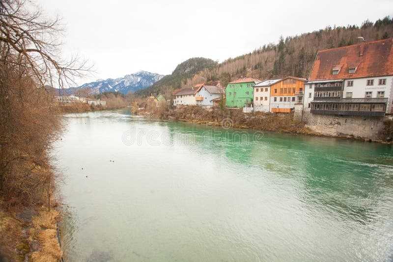 Beautiful Panoramic Landscape in German Alps Stock Image - Image of ...