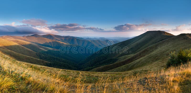 Beautiful Panoramic Landscape in the Mountains. Stock Image - Image of ...
