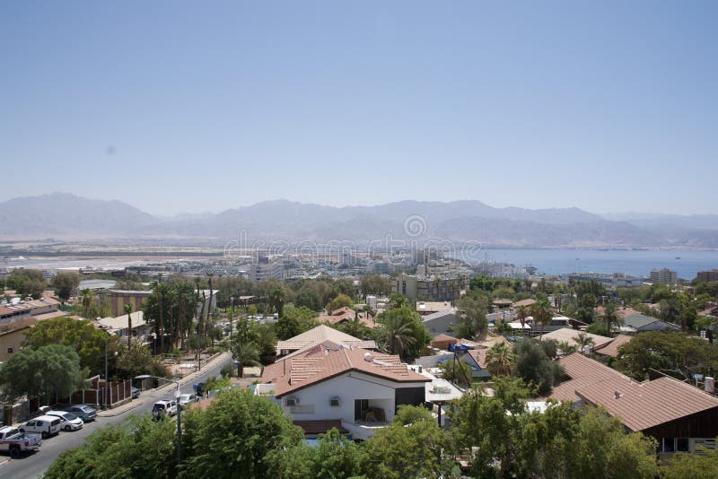 Beautiful Panoramic Scenery of a Town by the Sea Stock Image - Image of ...
