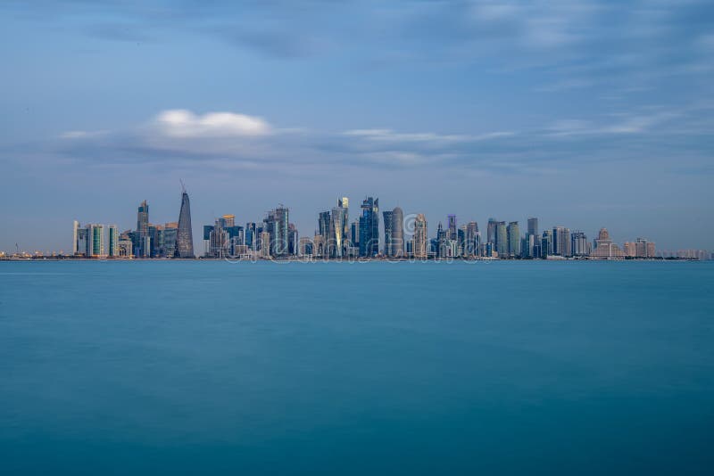 Doha Sky Line editorial stock image. Image of highrise - 245137599