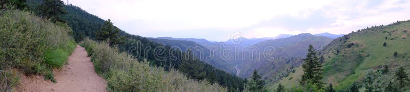 Beautiful Panoramic Sunset Mountain View in Golden Colorado Stock Image ...