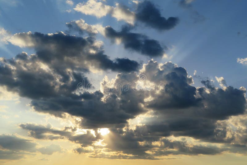 Beautiful Dark Clouds on Sunset Background Stock Photo - Image of dark ...