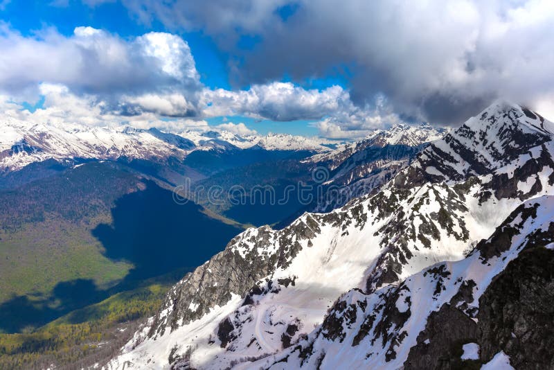 Ski Resort At Caucasus Mountains, Rosa Peak, Sochi, Russia. Stock Image ...