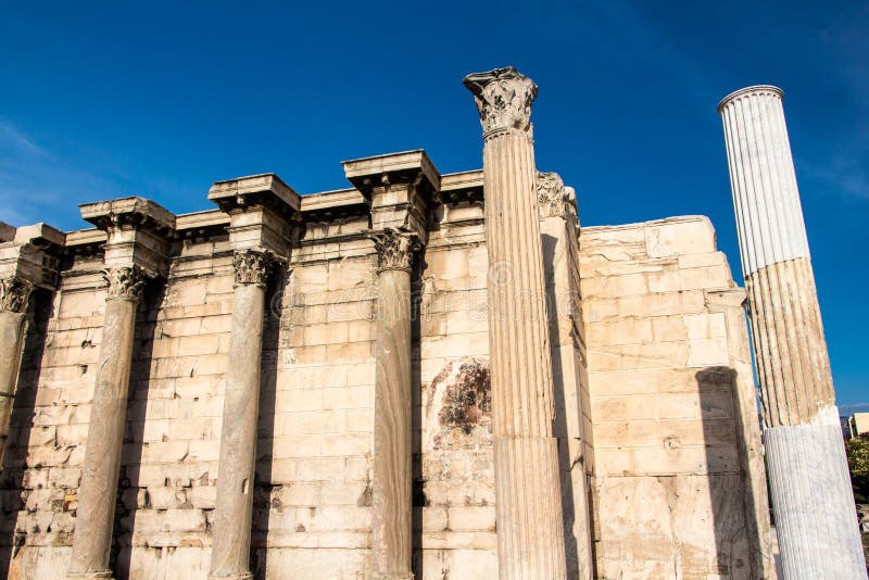 Hadrian`s Library in Athens Stock Image - Image of building, historic ...