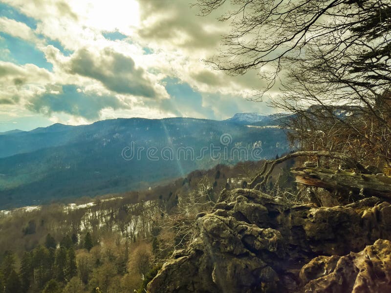 Beautiful Panoramic View of the Mountains Stock Image - Image of fall ...