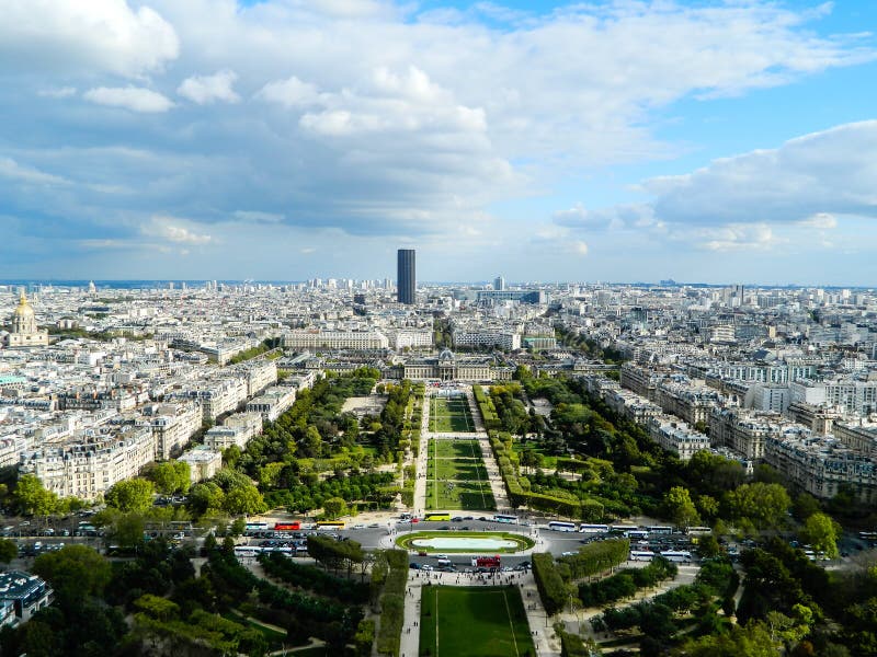 Beautiful Panoramic View of Paris City in Sunny Weather Stock Image ...