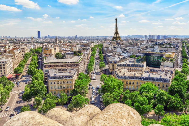 Beautiful Panoramic View of Paris . Stock Image - Image of avenue ...