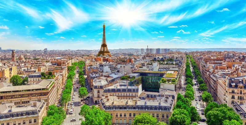Beautiful Panoramic View of Paris . Editorial Stock Image - Image of ...