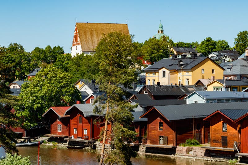 Beautiful Panoramic View of Porvoo Cathedral and Old Town of Porvoo ...