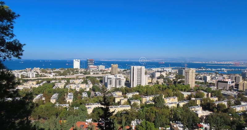 Beautiful Panoramic View in Winter in Haifa, Israel. Stock Photo ...