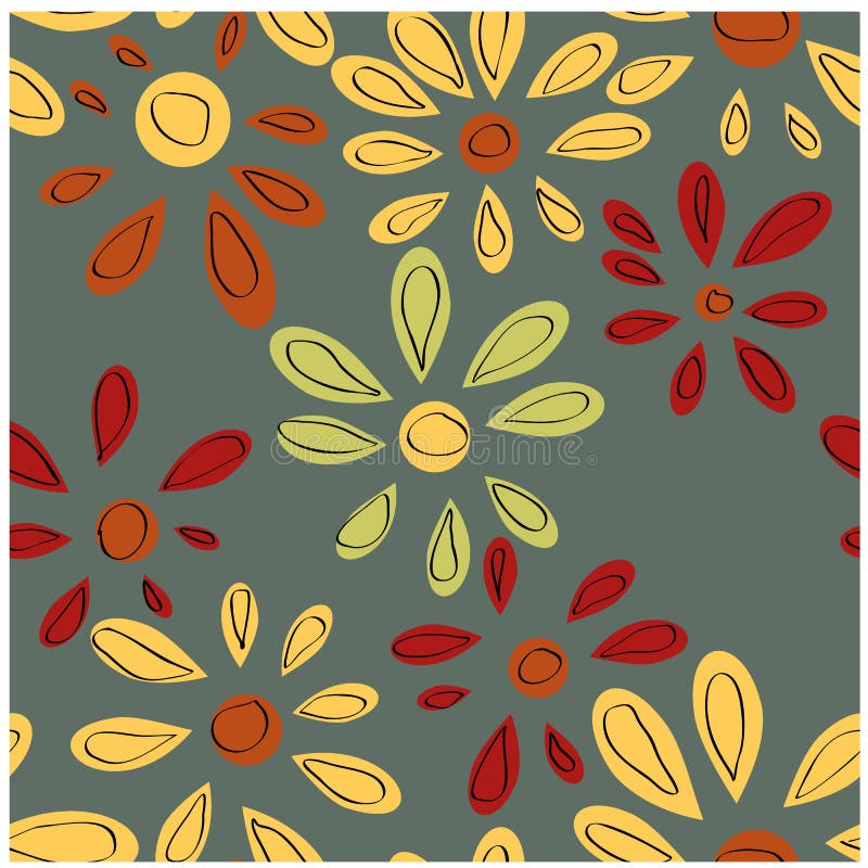 Beautiful Paper Art Seamless Pattern with Flowers. Summer Vector ...