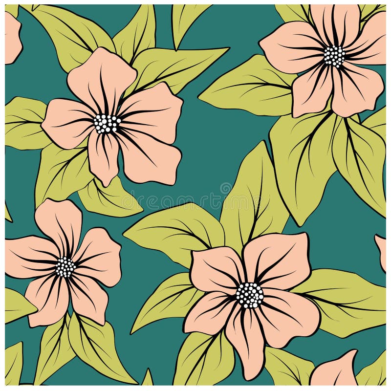 Beautiful Paper Art Seamless Pattern with Flowers. Summer Vector ...