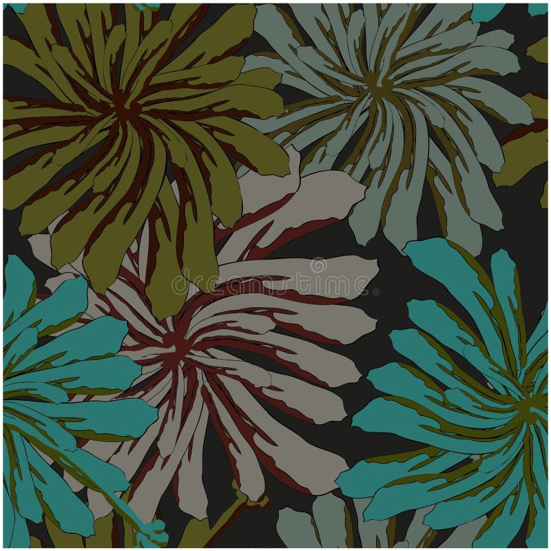 Beautiful Paper Art Seamless Pattern with Flowers. Summer Vector ...