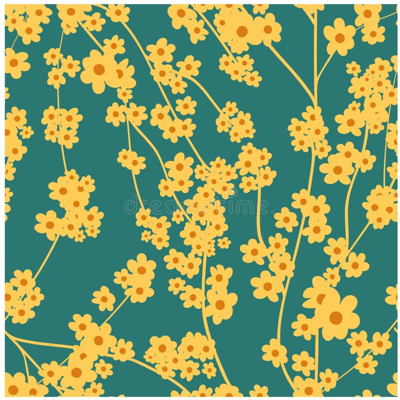 Beautiful Paper Art Seamless Pattern with Flowers. Summer Vector ...