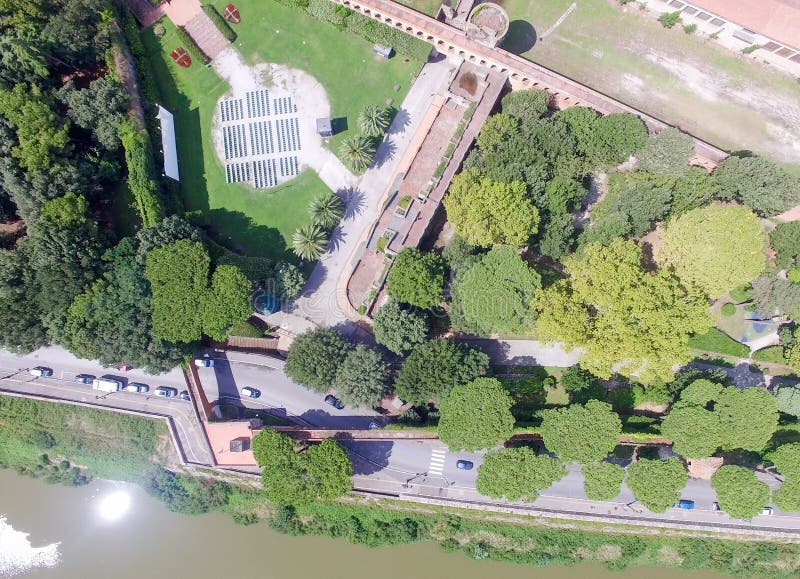 Beautiful Park Along the River, Aerial View Stock Image - Image of town ...