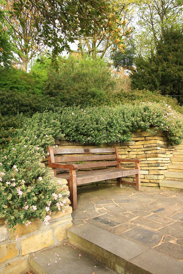 Beautiful Park with Trees and Benches Stock Photo - Image of ...