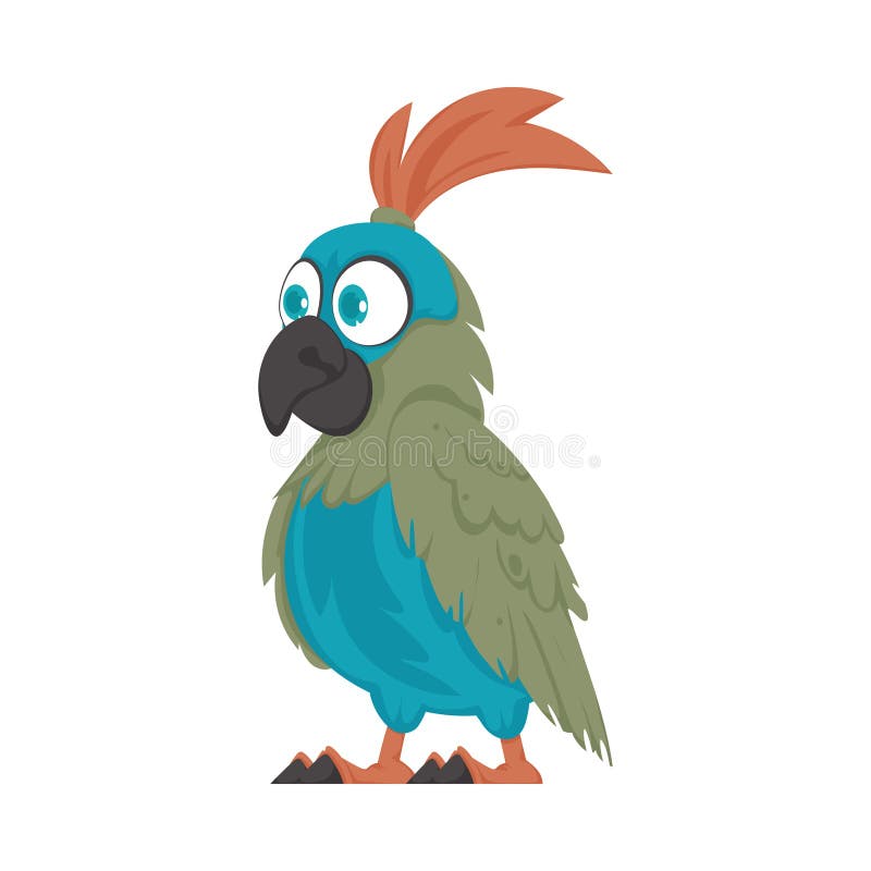 A Beautiful Parrot with Bright and Happy Colors. Vector Illustration ...