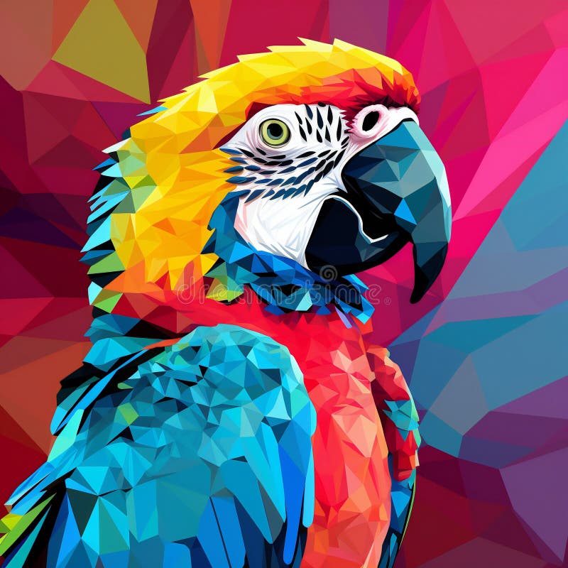 Beautiful Parrot Polygonal Art Style, Pop Art. Stock Illustration ...