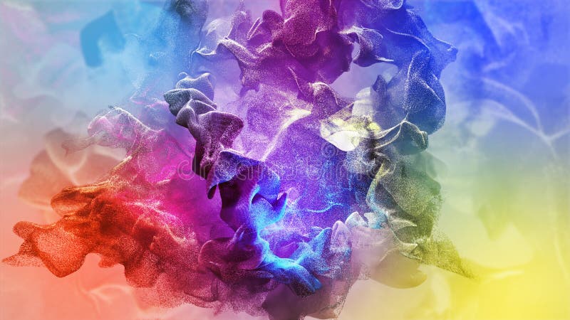 Beautiful Particles on Colored Background, 3d Illustration Stock ...