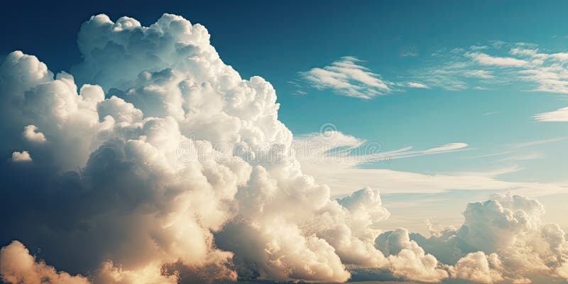 Beautiful Pastel Cloudscape. Fluffy Clouds in the Sky. Horizon from a ...