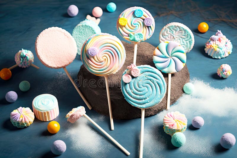 Beautiful Pastel Multi-colored Handmade Lollipops with Different ...