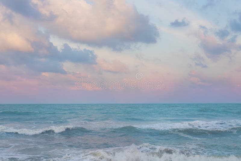 Beautiful Pastel Sunset Sky with Cloudscape Stock Photo - Image of ...