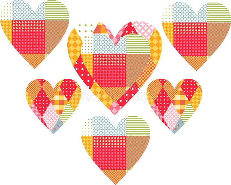 Patchwork hearts stock vector. Illustration of design - 30344824