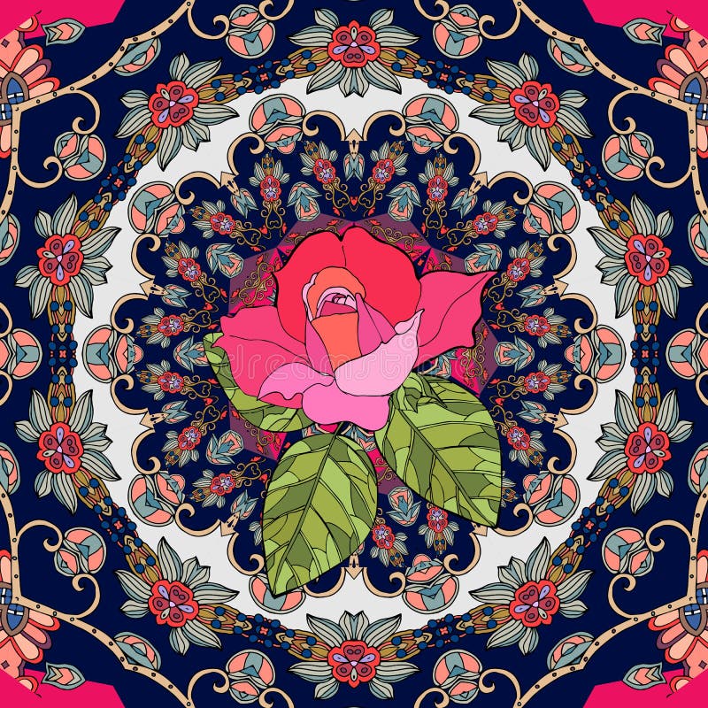 Beautiful Patchwork Pattern in Russian Style. Greeting Card Stock ...