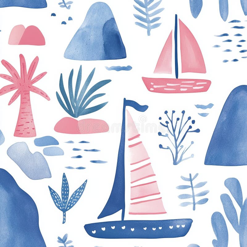 A Beautiful Patchwork Seamless Pattern, Replete with Hand-drawn ...