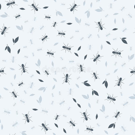 Beautiful Patern Ants on a Light Blue Background. Stock Vector ...