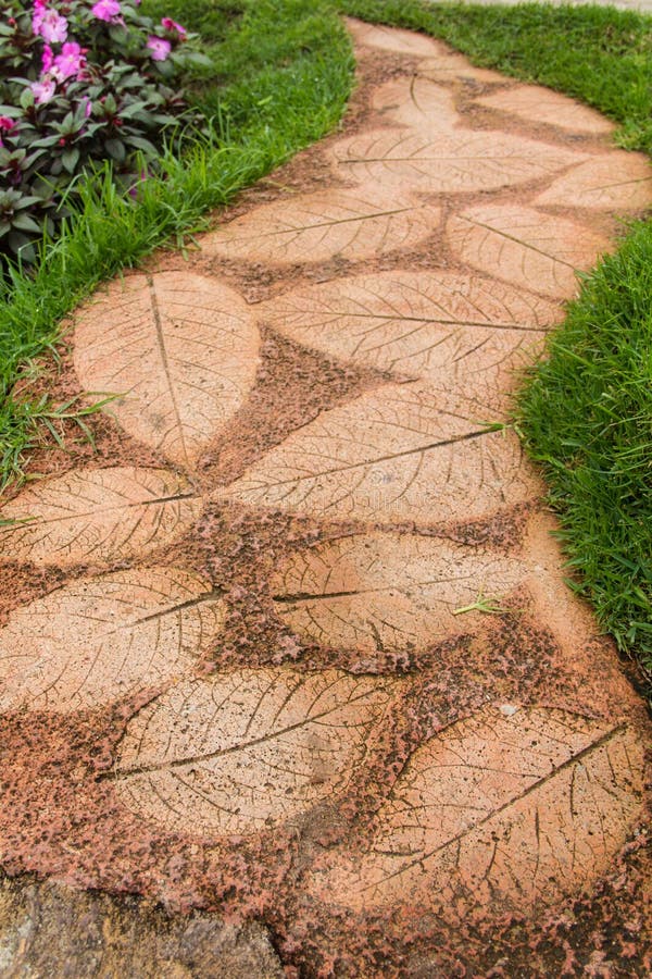 Beautiful Path on the Garden Stock Image - Image of lawn, direction ...