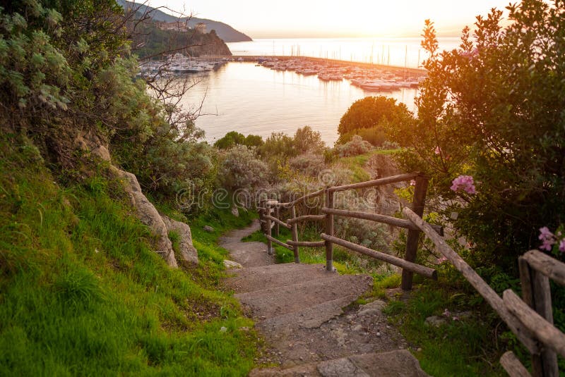 Beautiful Path Leading Down the Cliff Stock Photo - Image of holiday ...
