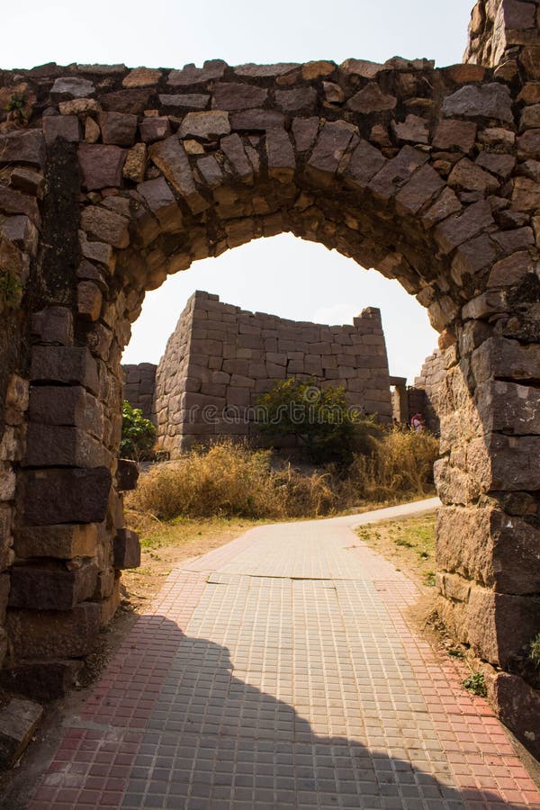A Beautiful Path between the Ruins of the Wall of an Ancient Fort ...