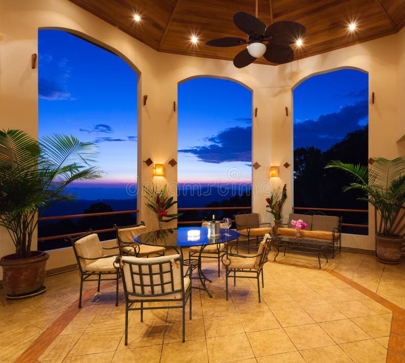 Beautiful Patio at Sunset stock photo. Image of balcony - 28648400