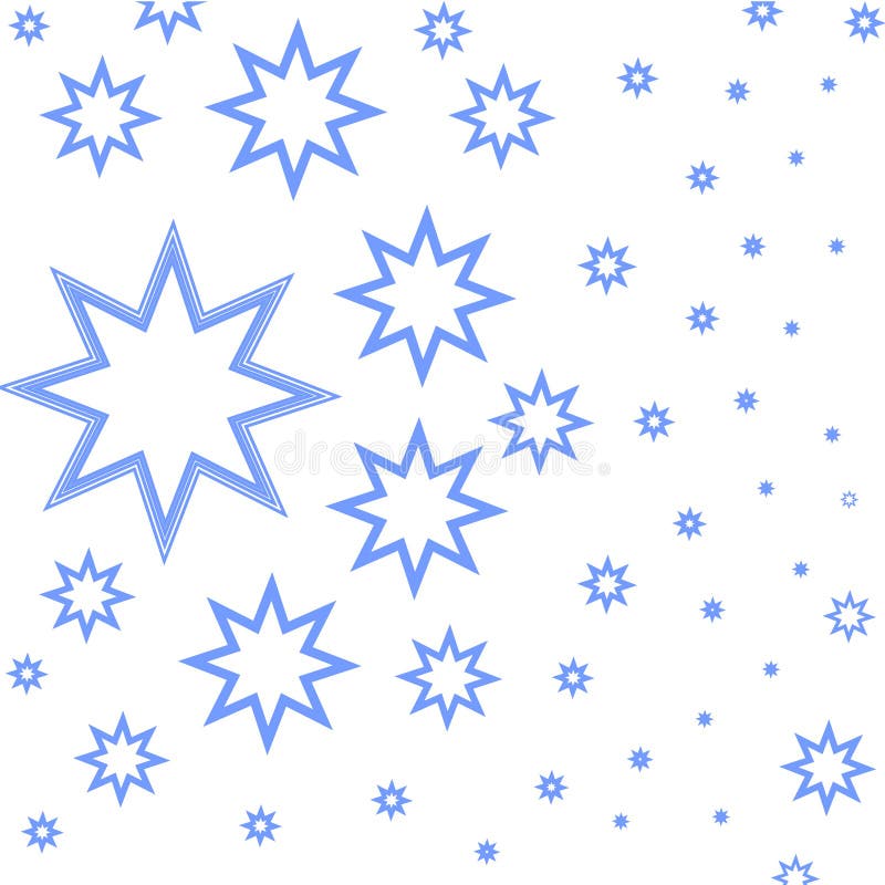 Beautiful Pattern with Blue Stars on White Background Stock Vector ...