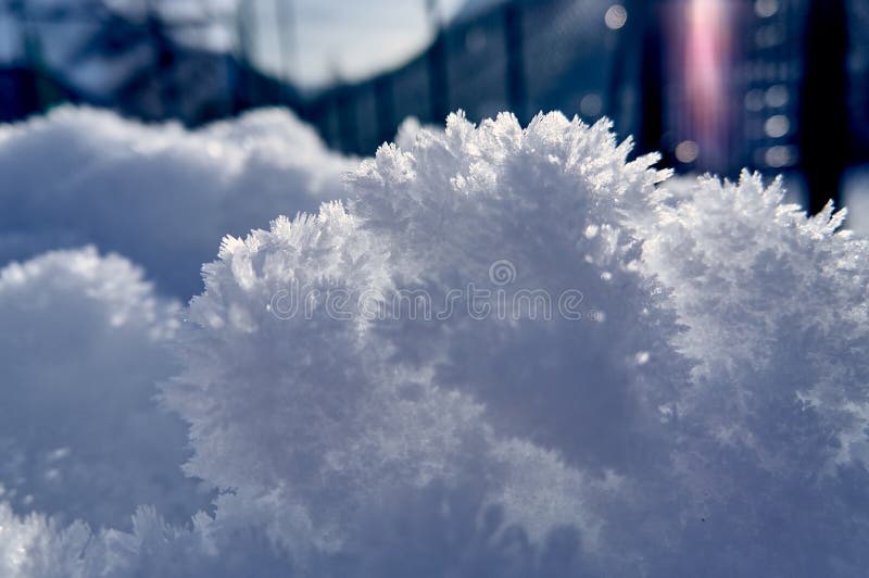 Beautiful Pattern of Crystals of Snow and Ice in the Sun, Winter Stock ...