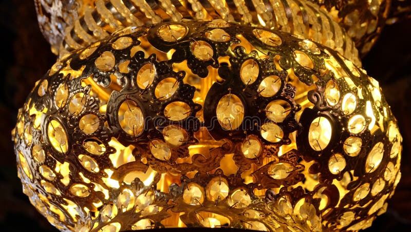 Beautiful Pattern of Gold Lamp Chinese Style Stock Image - Image of ...
