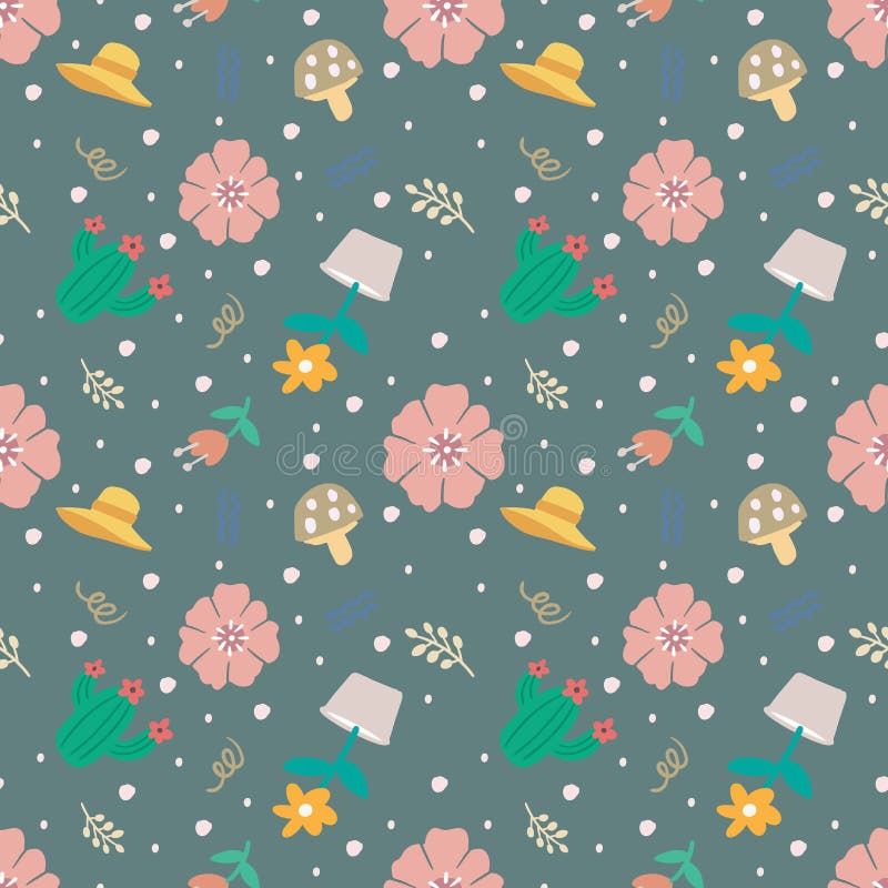 Beautiful Pattern with Icons and Design Elements Stock Vector ...