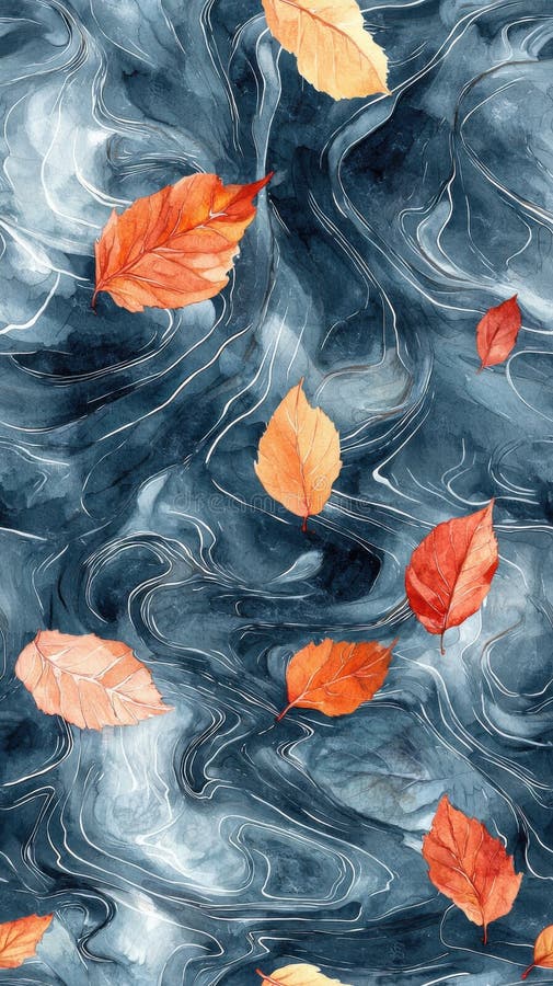 A Beautiful Pattern of Leaves Floating Gracefully on Water Creating a ...
