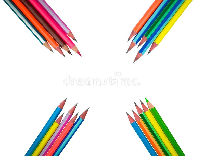 A Beautiful Pattern Made with Different Colored Wood Pencil Crayons on ...