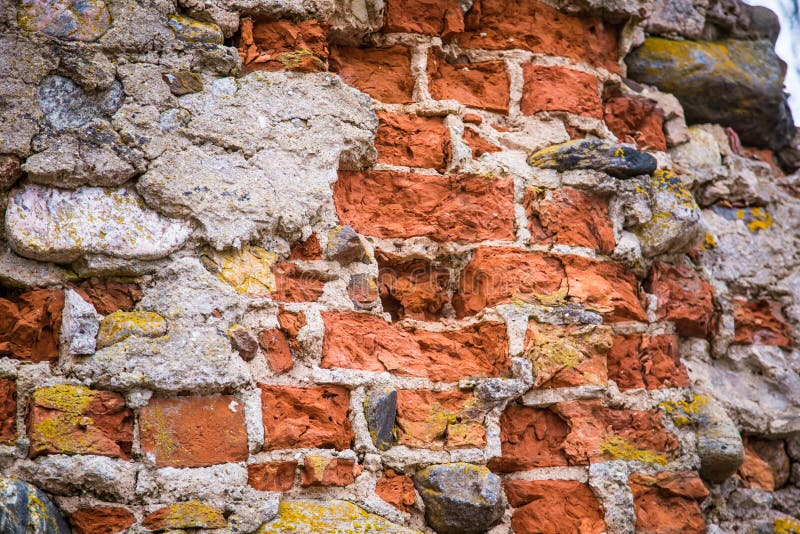 A Beautiful Pattern on an Old Brick Wall Stock Image - Image of piece ...