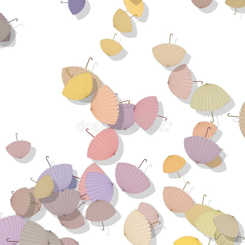 Beautiful Pattern with Scattered Parasols Stock Illustration ...