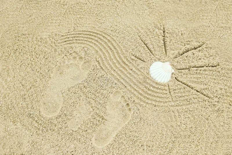 Beautiful Pattern on the Sea Sand on Nature Background Stock Photo ...