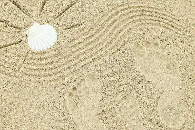 Beautiful Pattern on the Sea Sand on Nature Background Stock Photo ...