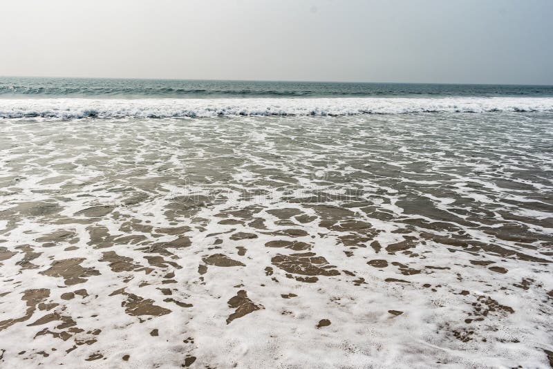 A Beautiful Pattern of Sea Water with Foam Created after Collide Sea ...