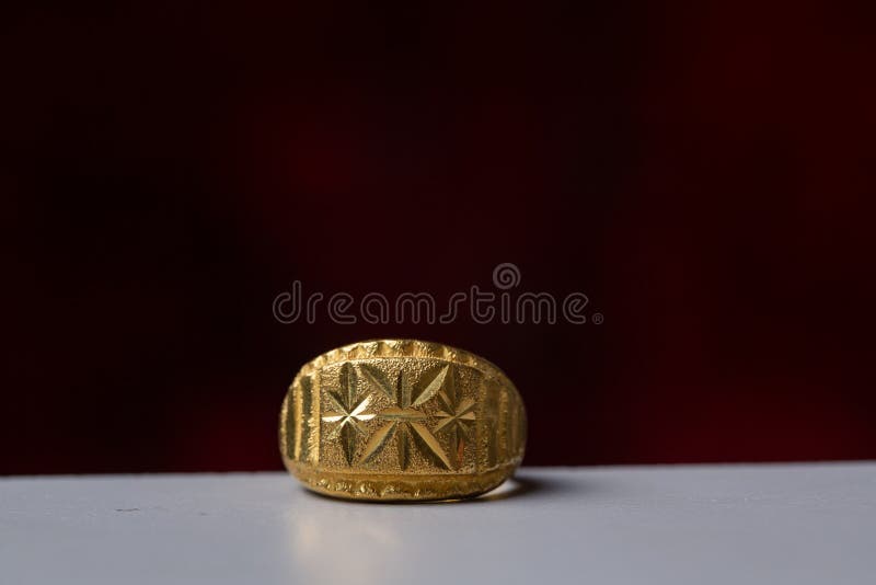 Beautiful Patterned Gold Ring, Thai Style Stock Image - Image of lover ...